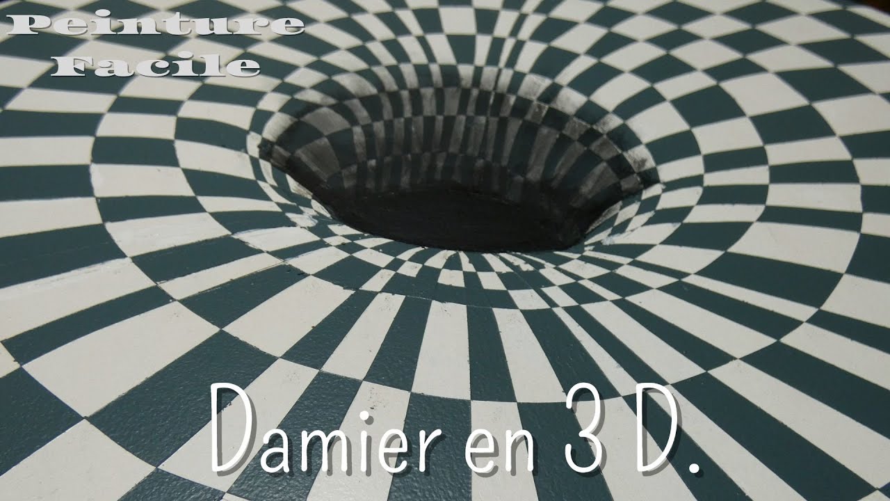 Tuto DIY pour peindre facilement un damier en trompe l'œil sur tout support. - YouTube