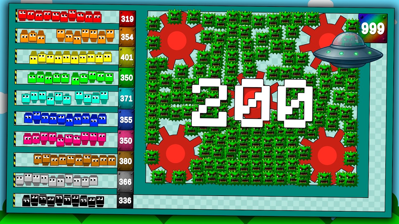 Square League – 100 Squares VS 200 Monsters | Monsters Scatter Thorns ...