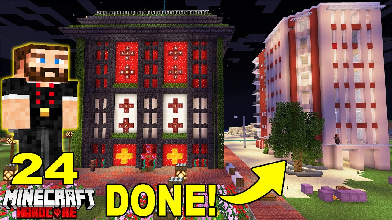 I Built A Giant 5 Stars⭐ Hotel In Hardcore Minecraft 1.19 | Ep. 24 ...