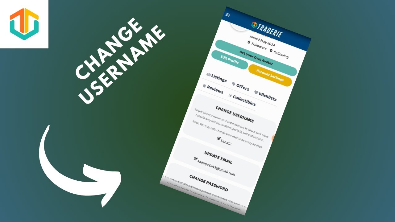 how to change traderie username - YouTube
