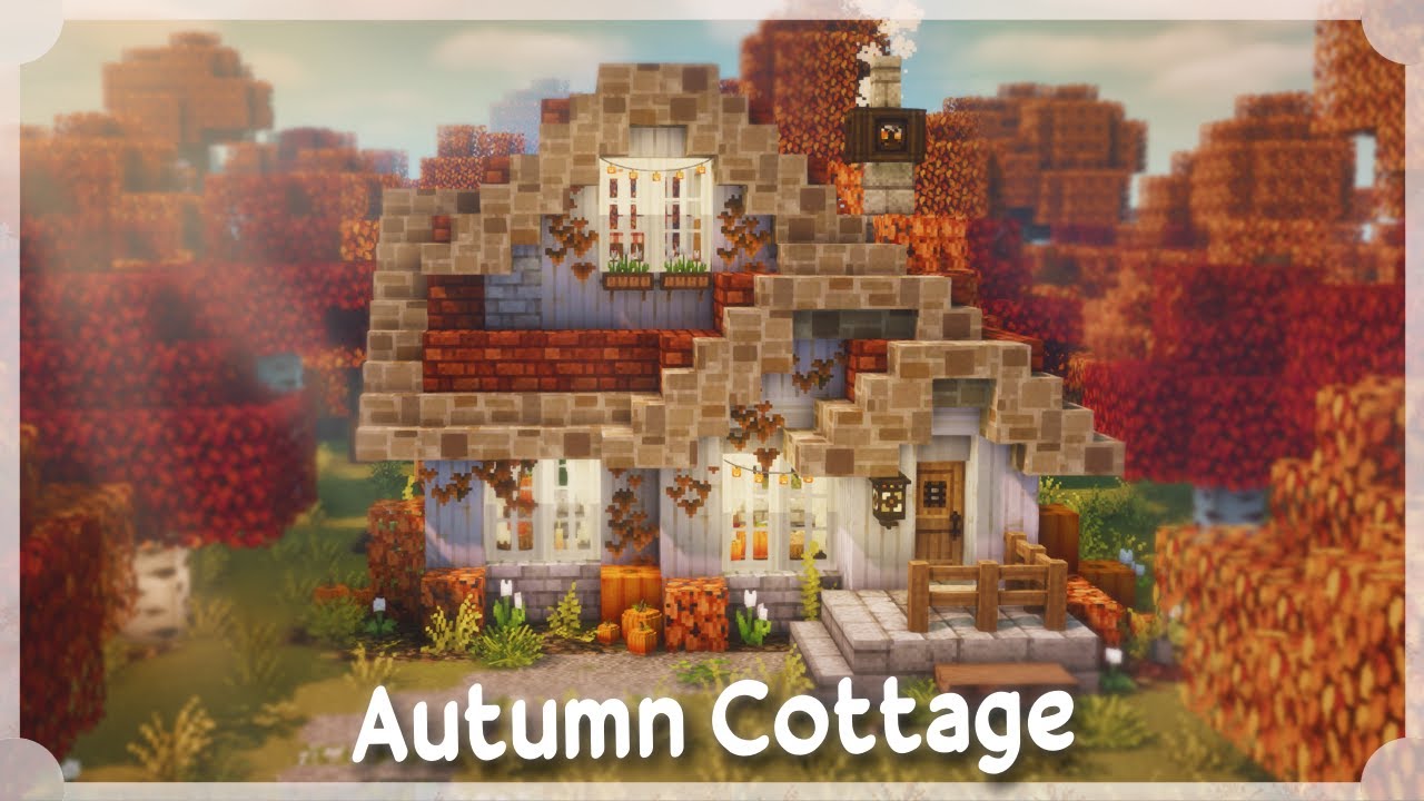 Minecraft Autumn Cottage || Speed Build with CIT Resource Packs 🍁 - YouTube