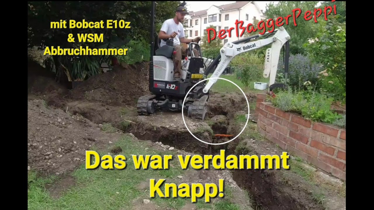 Künette für Wärmepumpe/ Bobcat E10z/ WSM Abbruchhammer/ DerBaggerPeppi ...