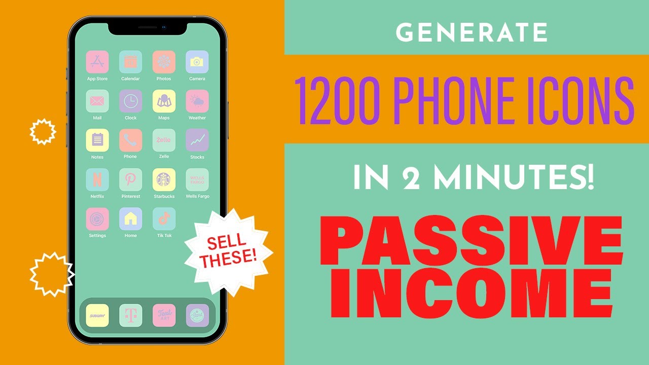 Sell Phone App Icon Packs for Passive Income in 2023 | Template ...