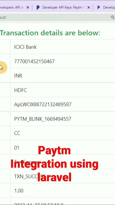 PayTM integration using laravel - YouTube