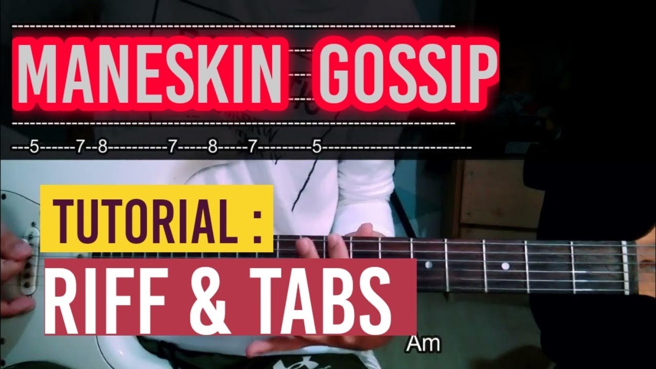Måneskin GOSSIP - RIFF TABS & CHORDS GUITAR TUTORIAL - YouTube