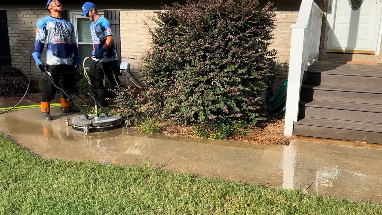 This filthy driveway needed pressure washing (Slip Caution) - YouTube