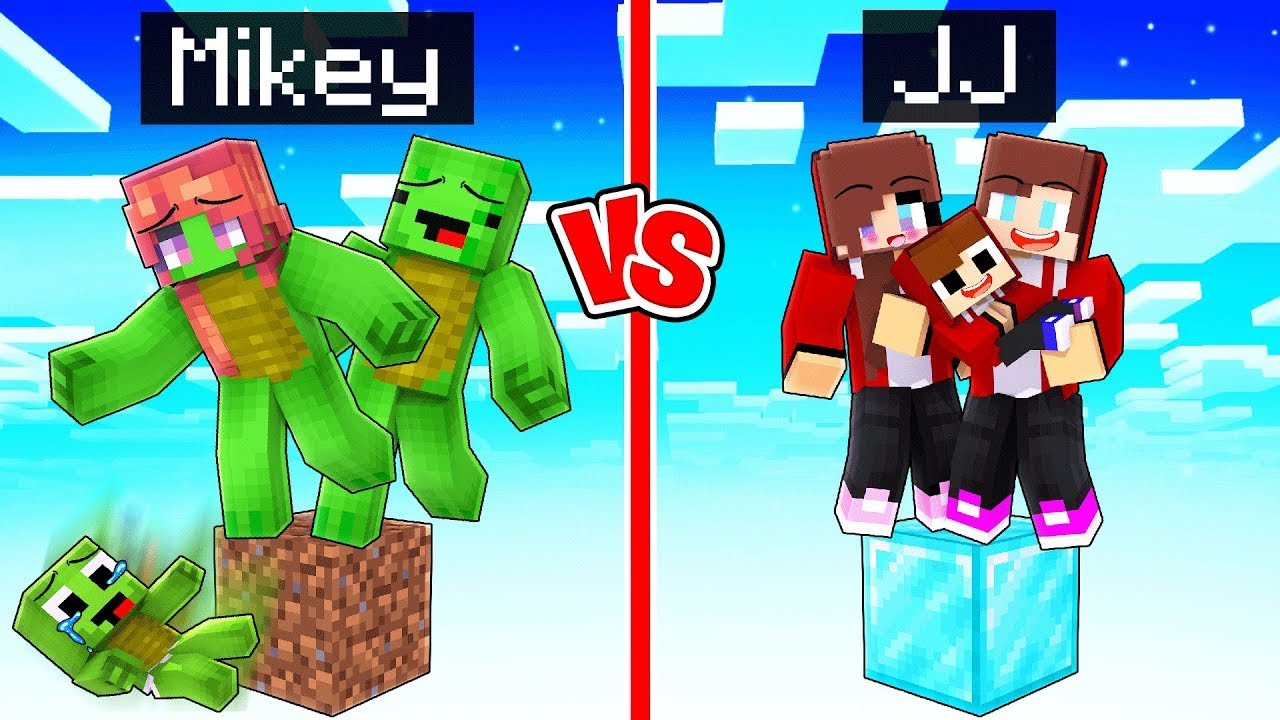 Mikey Family POOR vs JJ Family RICH One Block Battle in Minecraft (Maizen) - YouTube