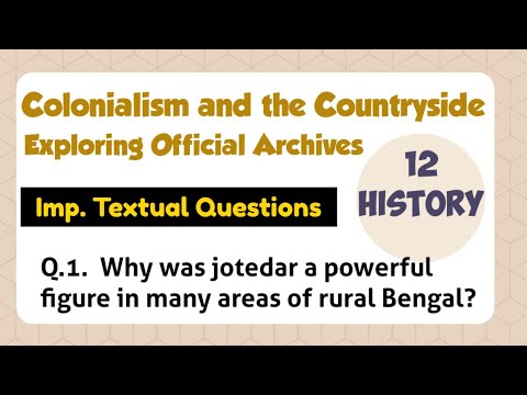 Q.1. Why was jotedar a powerful figure in many areas of rural Bengal ...