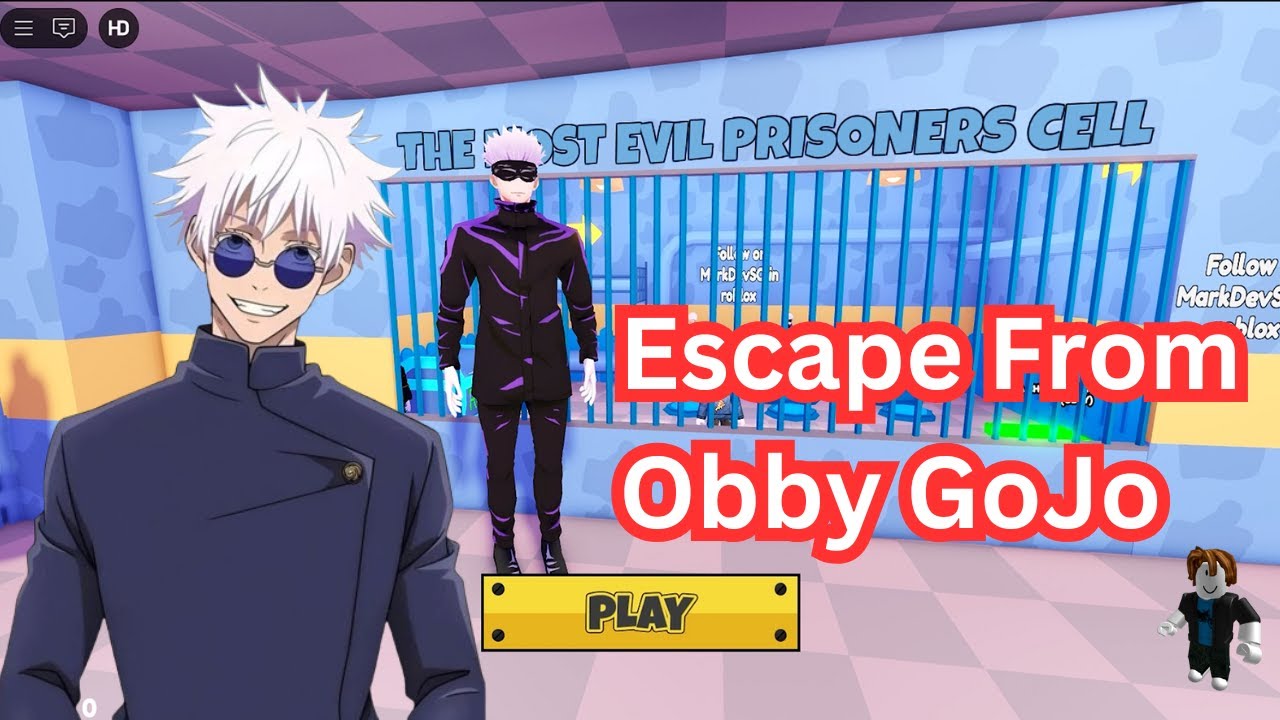 Escape from GOJO SATORU in Barry's PRISON RUN OBBY!👾 Roblox Gameplay ...