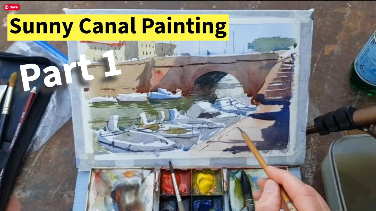 Colorful Canal Watercolor - Plein Air Painting Livorno! - YouTube