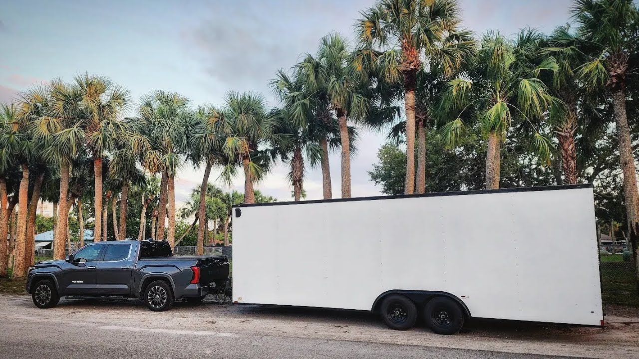 22+ Tundra Towing Big Enclosed Trailer 3 hours! - YouTube