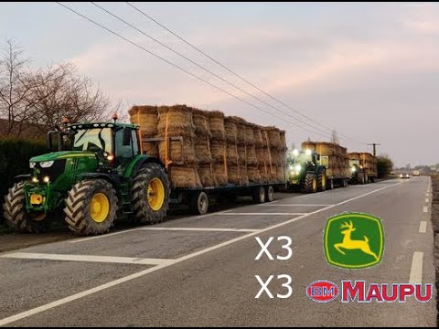Transport de lin XXL / X3 John deere / X3 Maupu - YouTube