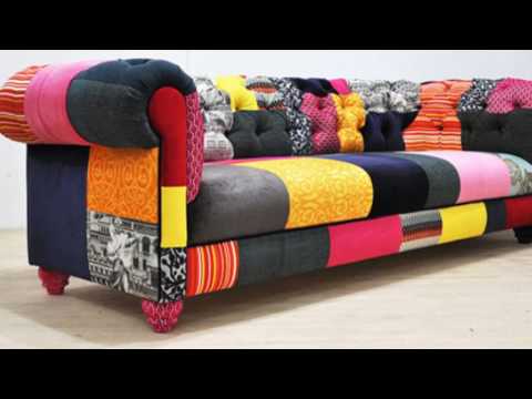 Multi Coloured Patchwork Sofa - YouTube