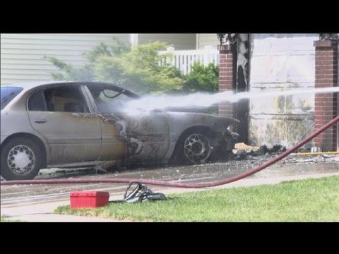 Car on fire spreads to house in Northwest neighborhood - YouTube