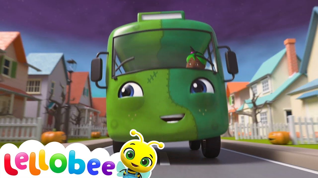 Wheels On The Bus HALLOWEEN Nursery Rhymes and Kids Songs | Lellobee ...