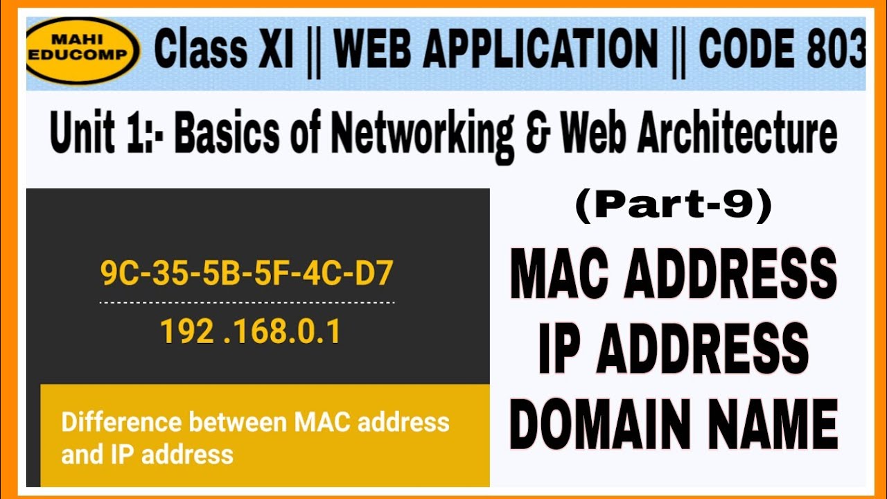 Class11| Unit1 Basics of Networking &Web Architecture (Part 9)| Mac ...