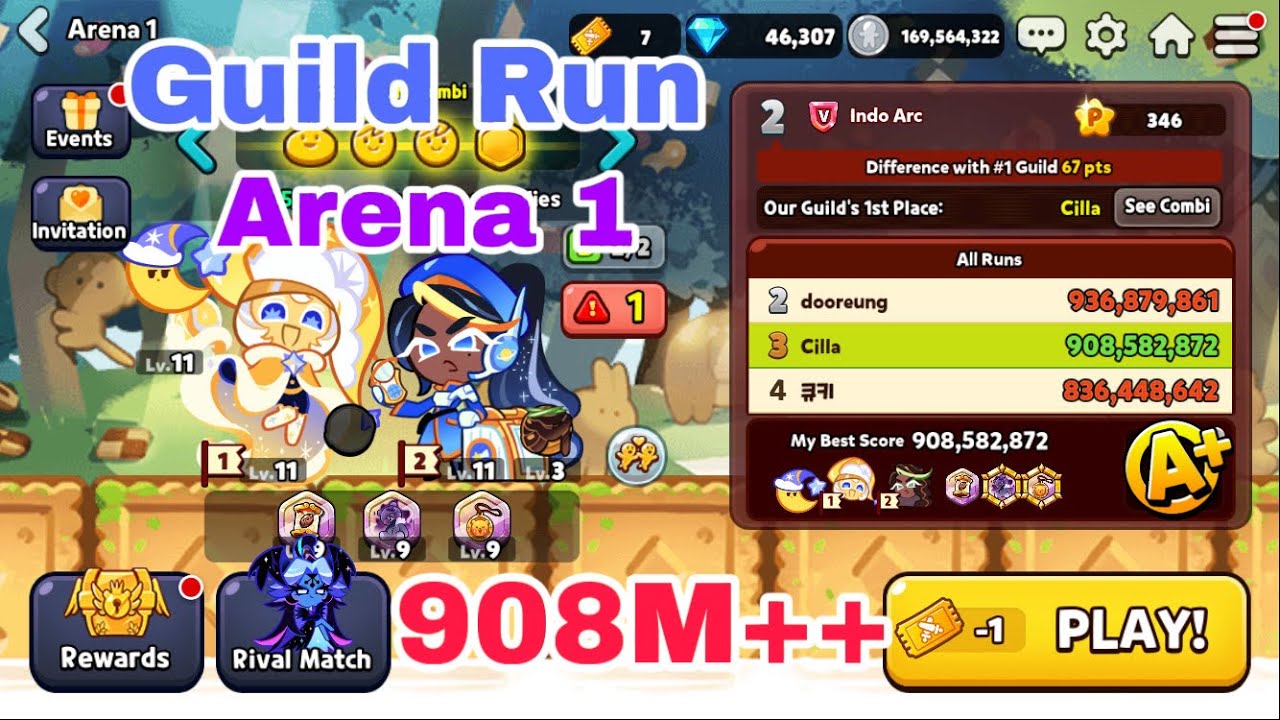 CROB GUILD RUN Arena 1 ~ 908M++ COOKIE RUN 🤩 - YouTube