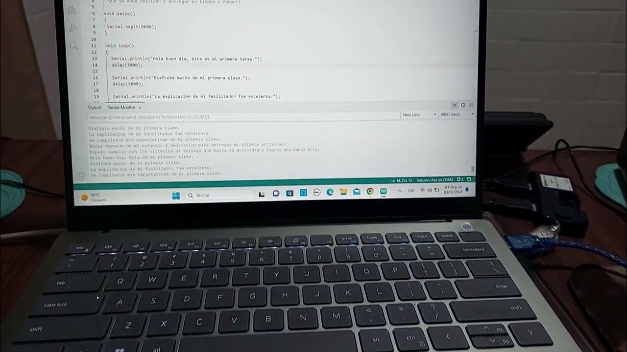 Primera tarea: Imprimir mensaje en el monitor serial - YouTube