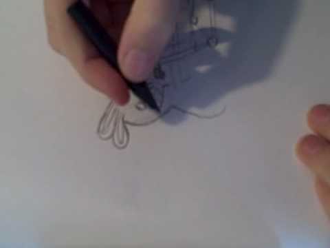 how to draw a raving rabbid - YouTube
