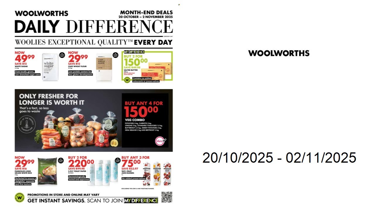 Woolworths specials - Daily Difference - 20/10/2025 - 02/11/2025 - YouTube