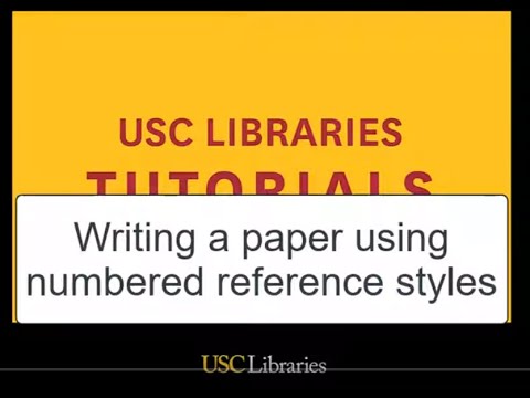 Writing a Paper using Numbered References - YouTube