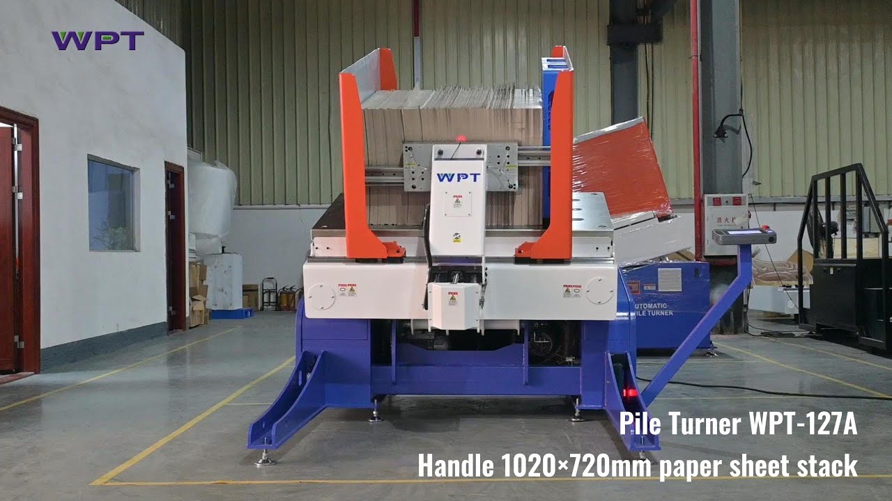 Pile turner WPT-127A handle 1020×720mm paper sheet stack - YouTube