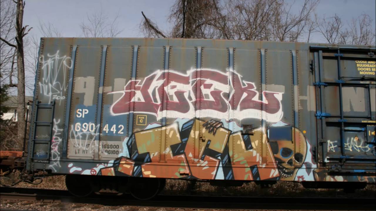 Ichabod Graffiti Tags on Rail Cars - YouTube