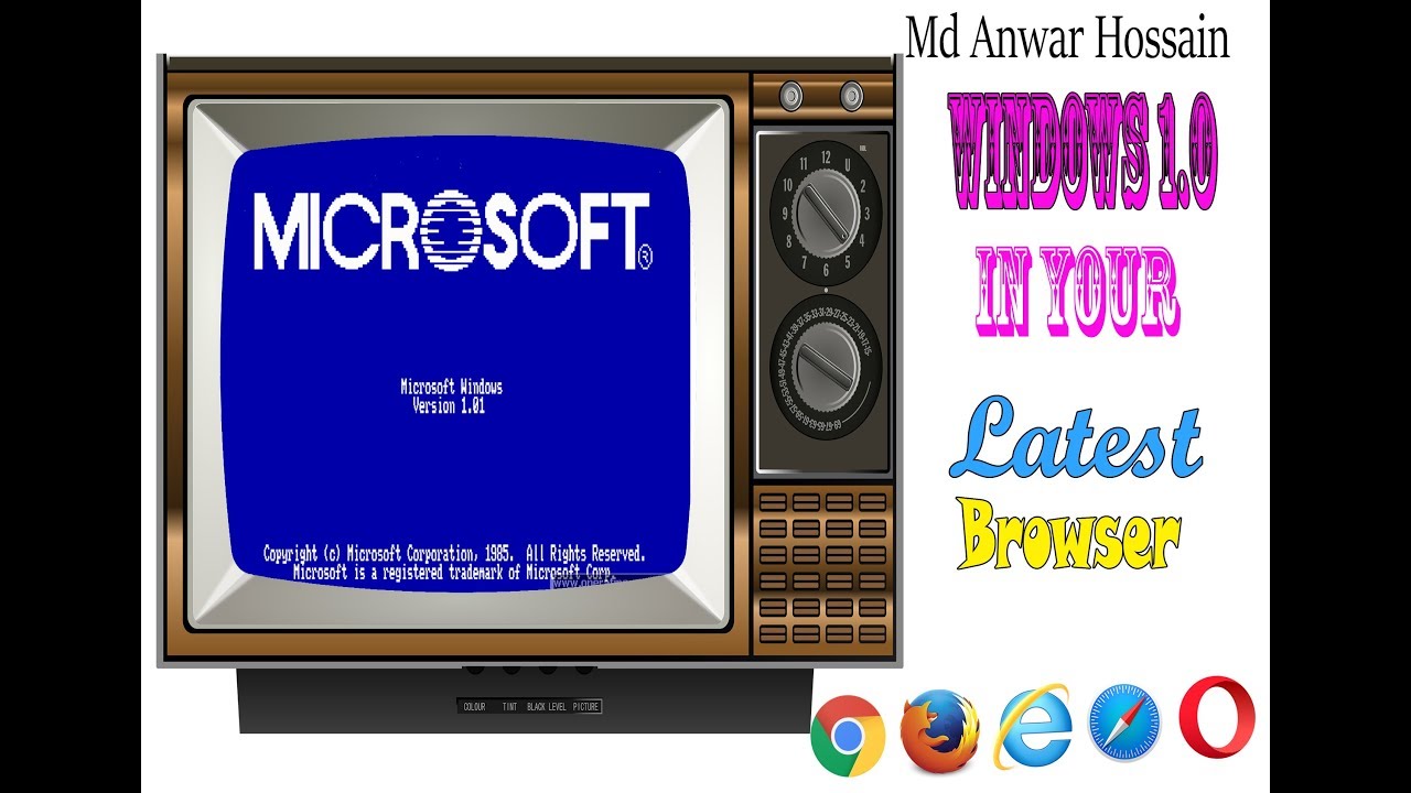 Windows 1.0 with Browser - YouTube