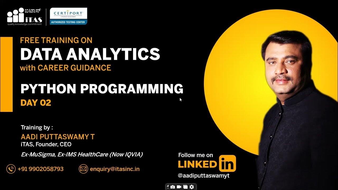 DATA ANALYTICS WITH CAREER GUIDANCE - PYTHON PROGRAMMING - DAY 02 - DATA TYPES, FUNCTIONS - YouTube