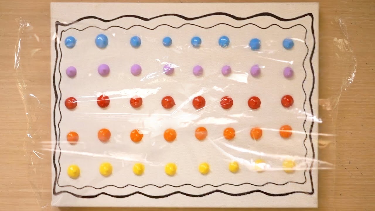 Plastic Wrap Painting Technique for Beginners / Acrylic Paint - YouTube