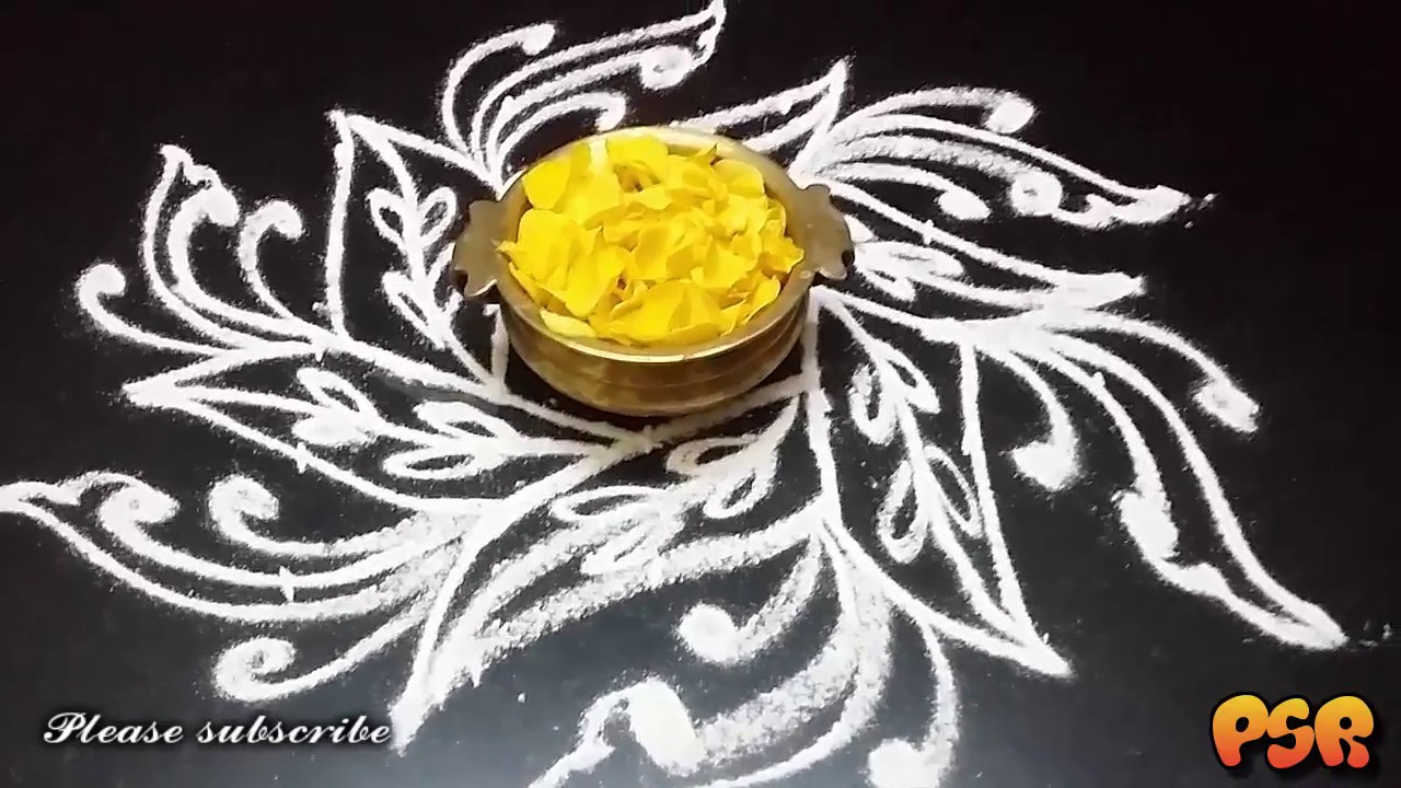 Vishu special Rangoli designs with dots 7-4/Simple festival kolam ...