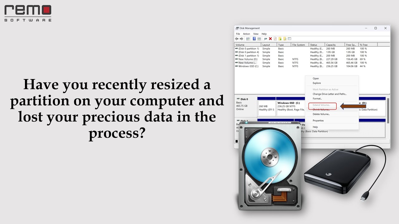 How to recover data after resizing a partition - YouTube