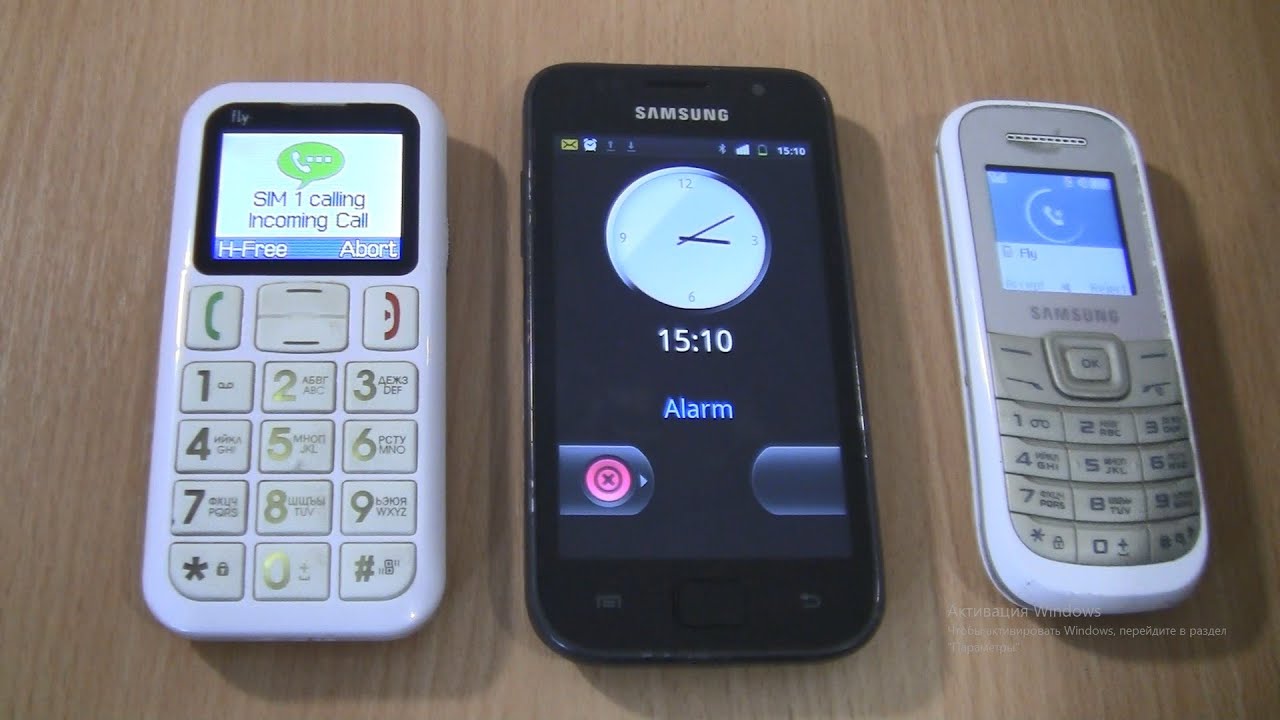 Incoming call&Outgoing call & alarms at the Same Time Fly+Samsung 1200M ...
