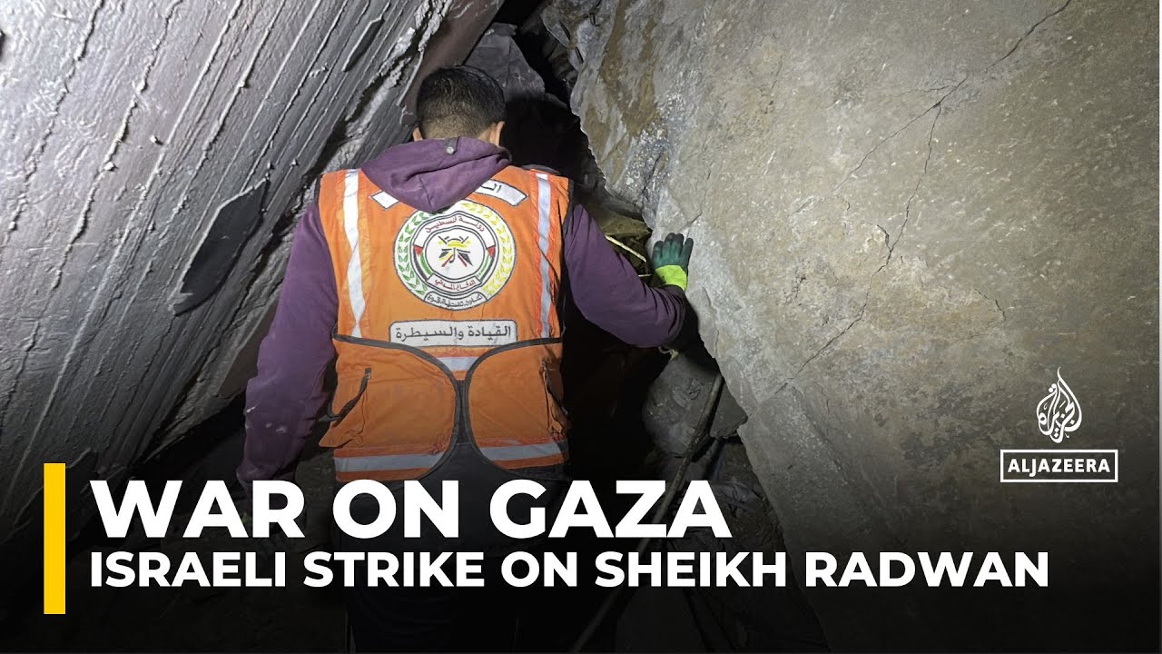 Rescue workers search for survivors after an Israeli attack on Gaza City’s Sheikh Radwan - YouTube
