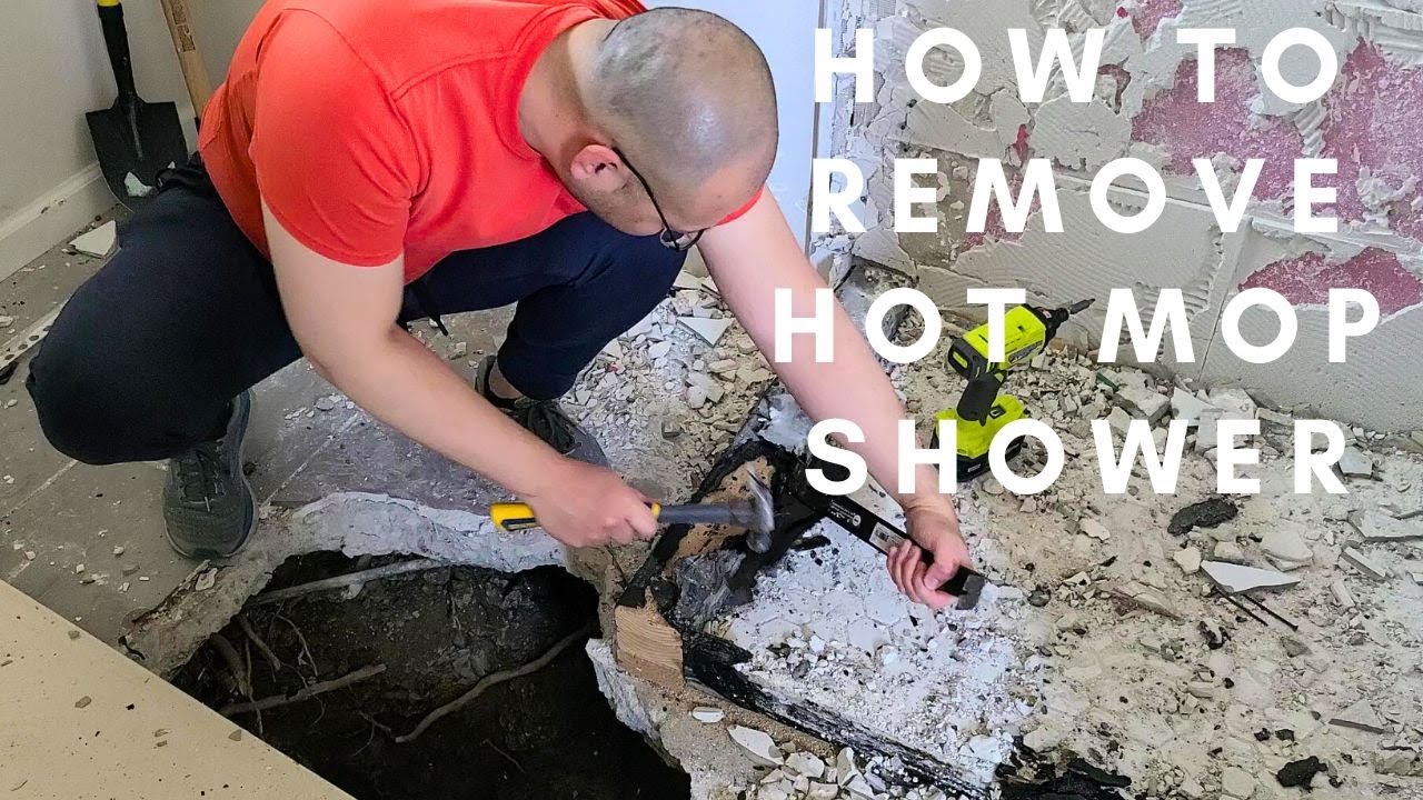 Bathroom Remodel - Demolition Part 2: Removing Hot Mop Shower Floor ...