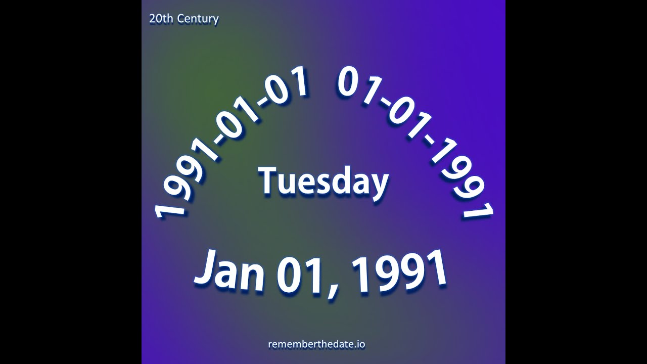 Remember The Date - 20th Century : Year 1991 - YouTube