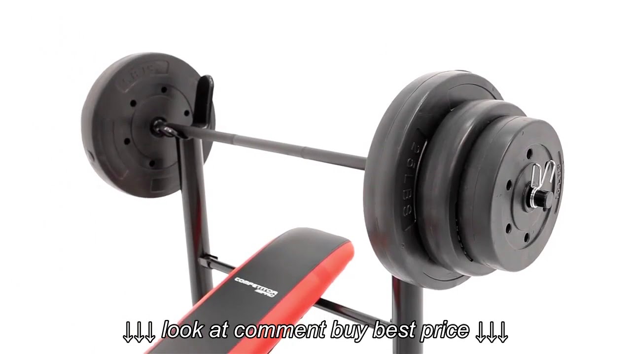Marcy Weight Bench + 100lb Weight Set | CB 2982 - YouTube