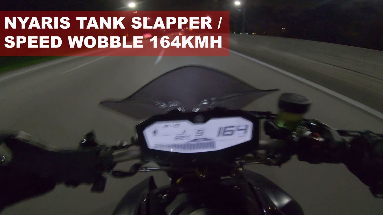 #12 Nyaris tank slapper / speed wobble 164kmh mujur ada damper - YouTube