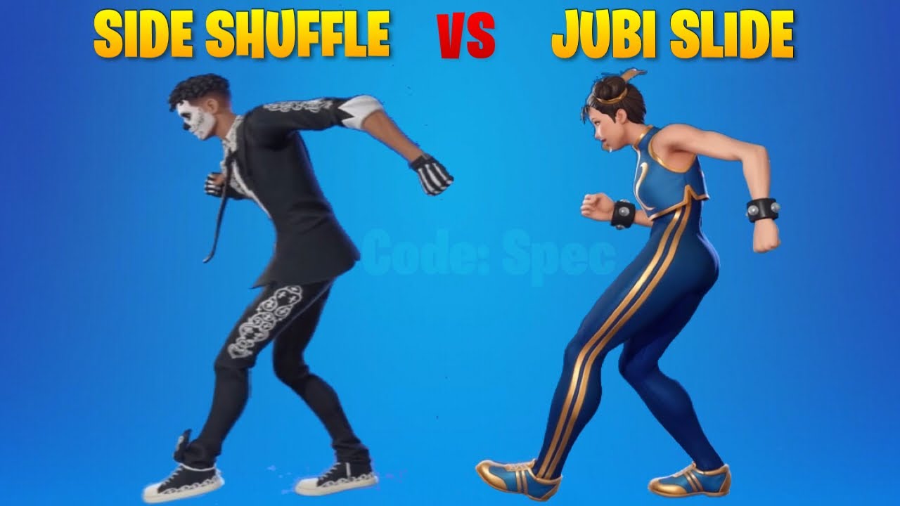 Jubi Slide vs Side Shuffle Emote (Side by Side Comparison) Fortnite ...