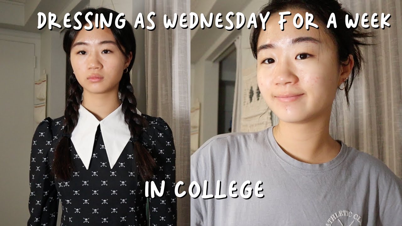 DRESSING UP AS WEDNESDAY ADDAMS FOR WEEK IN COLLEGE! - YouTube