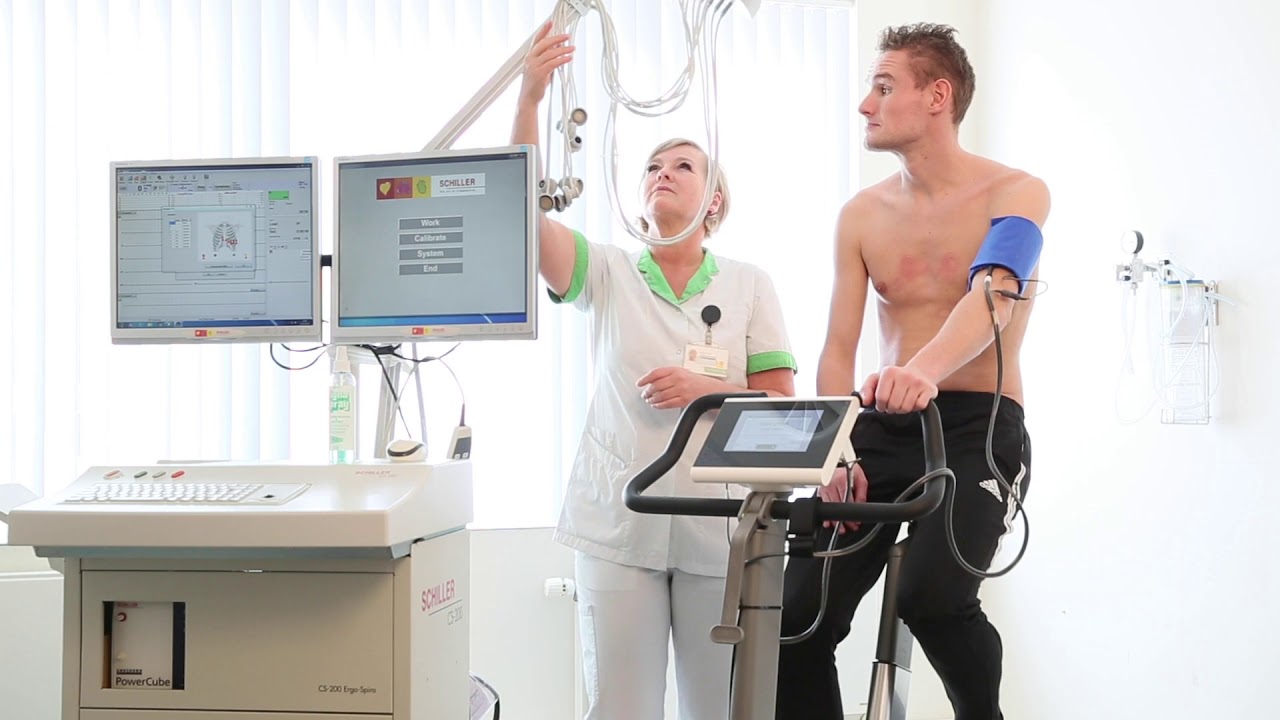Cardiologie - inspanningstest ergometrie - YouTube