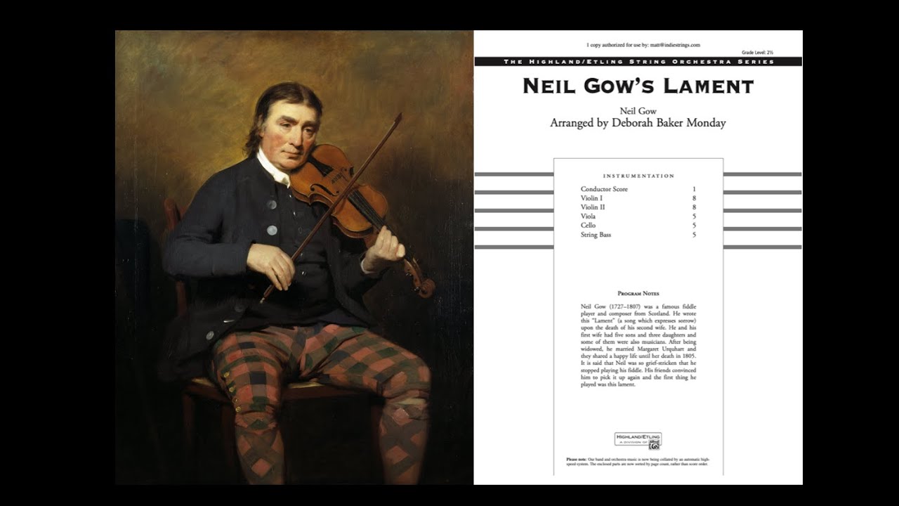 Neil Gow's Lament arranged by Deborah Baker Monday - YouTube