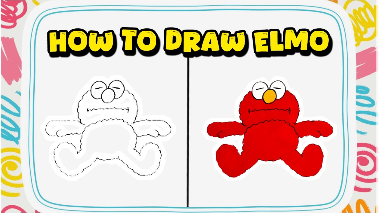 How to Draw Elmo from Sesame Street – Red Monster Drawing - YouTube