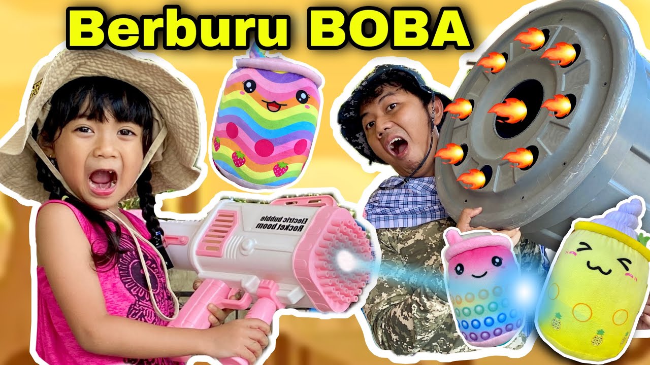 NUNGGU BUKA PUASA BERBURU BONEKA BOBA PAKE BUBBLE GUN RAKSASA AJAIB ...