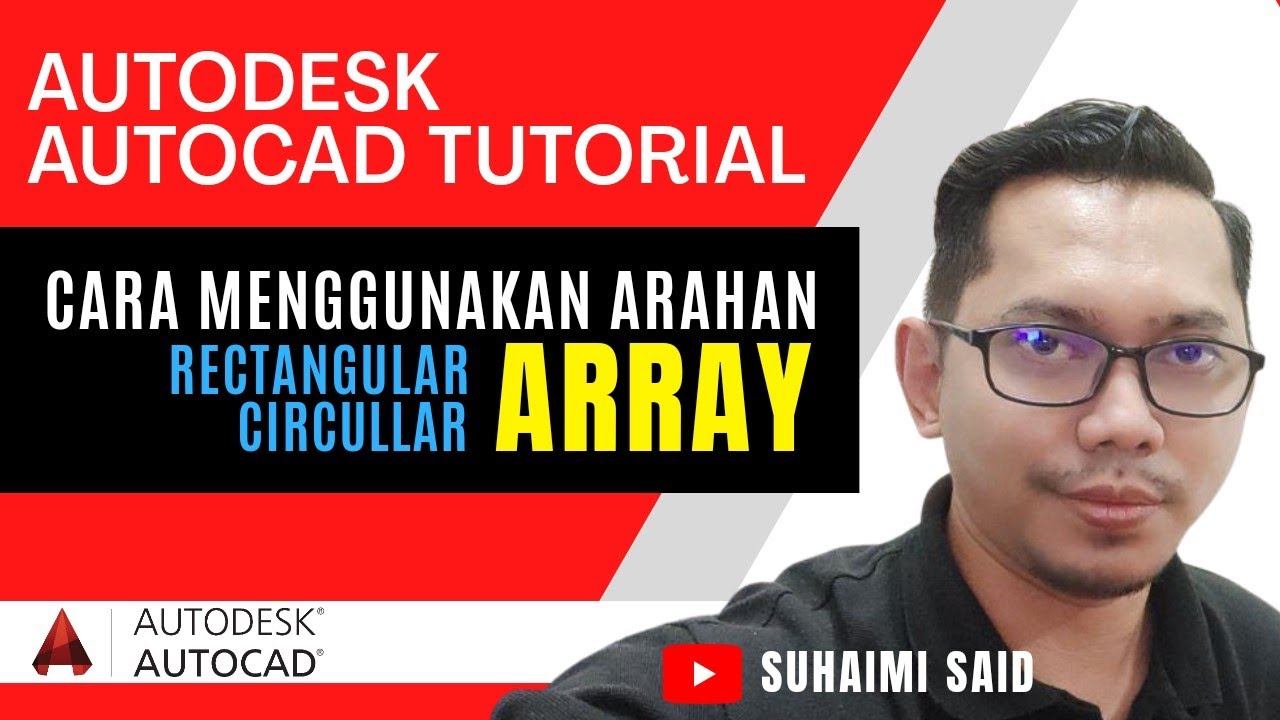 AutoCad Tutorial : CARA MENGGUNAKAN ARRAY - YouTube
