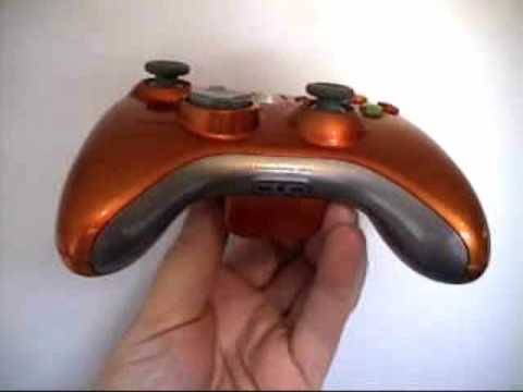 Modified Candy orange Xbox 360 Controller with orange led mod ...