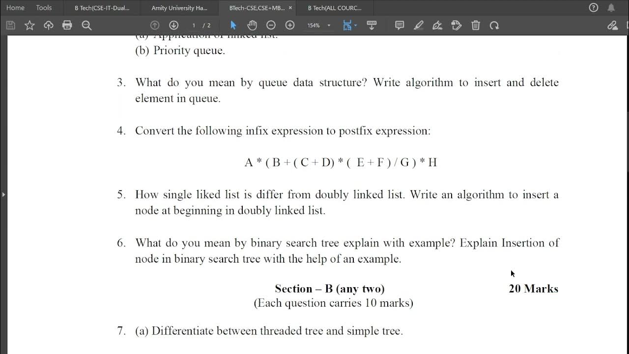 2016 Data Structures Previous Year End Term Paper | DATA STRUCTURES ...