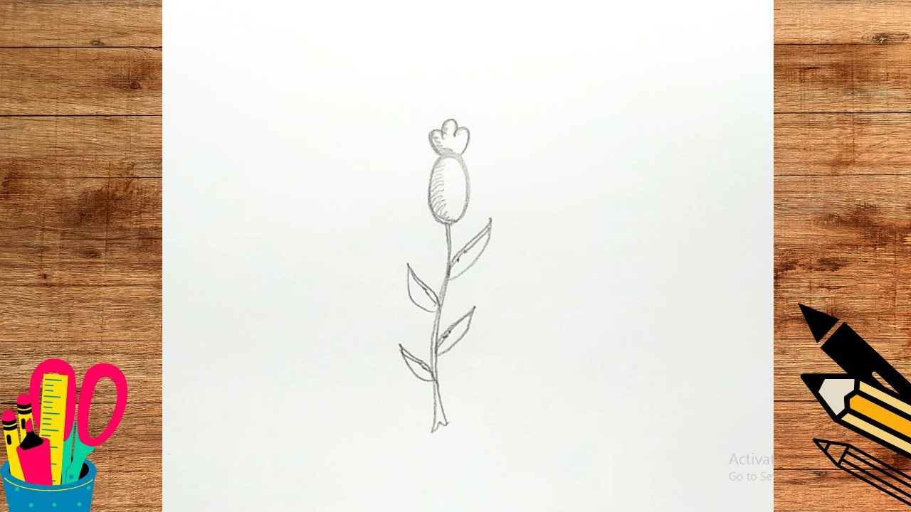 Simple Easy Cute Flower Drawing - YouTube