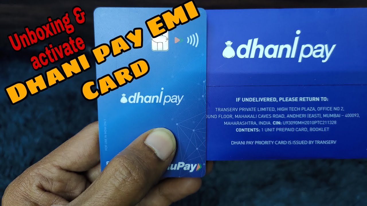 Dhani pay prepaid EMI card, Dhani pay Debit card - YouTube