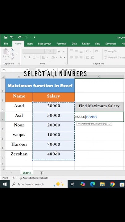 📊 How to use MAX function in Excel | 📈 Excel mein sabse bara number kaise nikalte hain? | 🔍 ...
